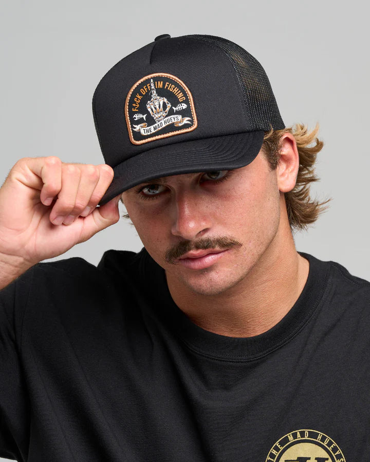The Mad Hueys Fk Off Fish Foam Trucker | Black – Lizzy's This n That